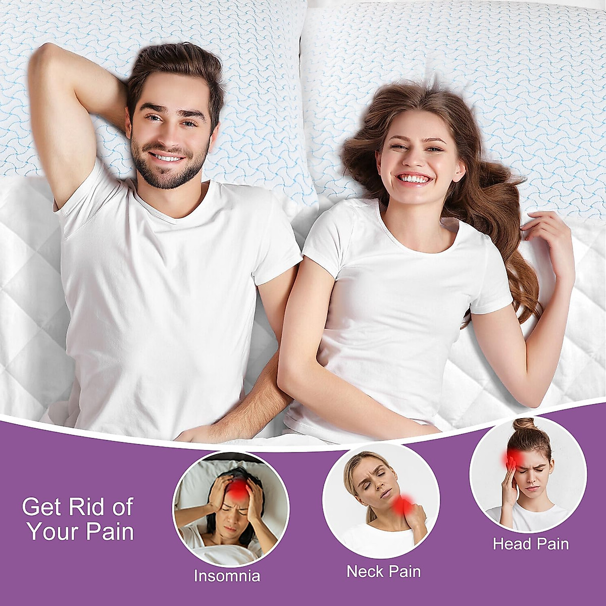 Iwacool Cooling Cervical Pillow for Neck Pain Relief and Memory Foam Pillows