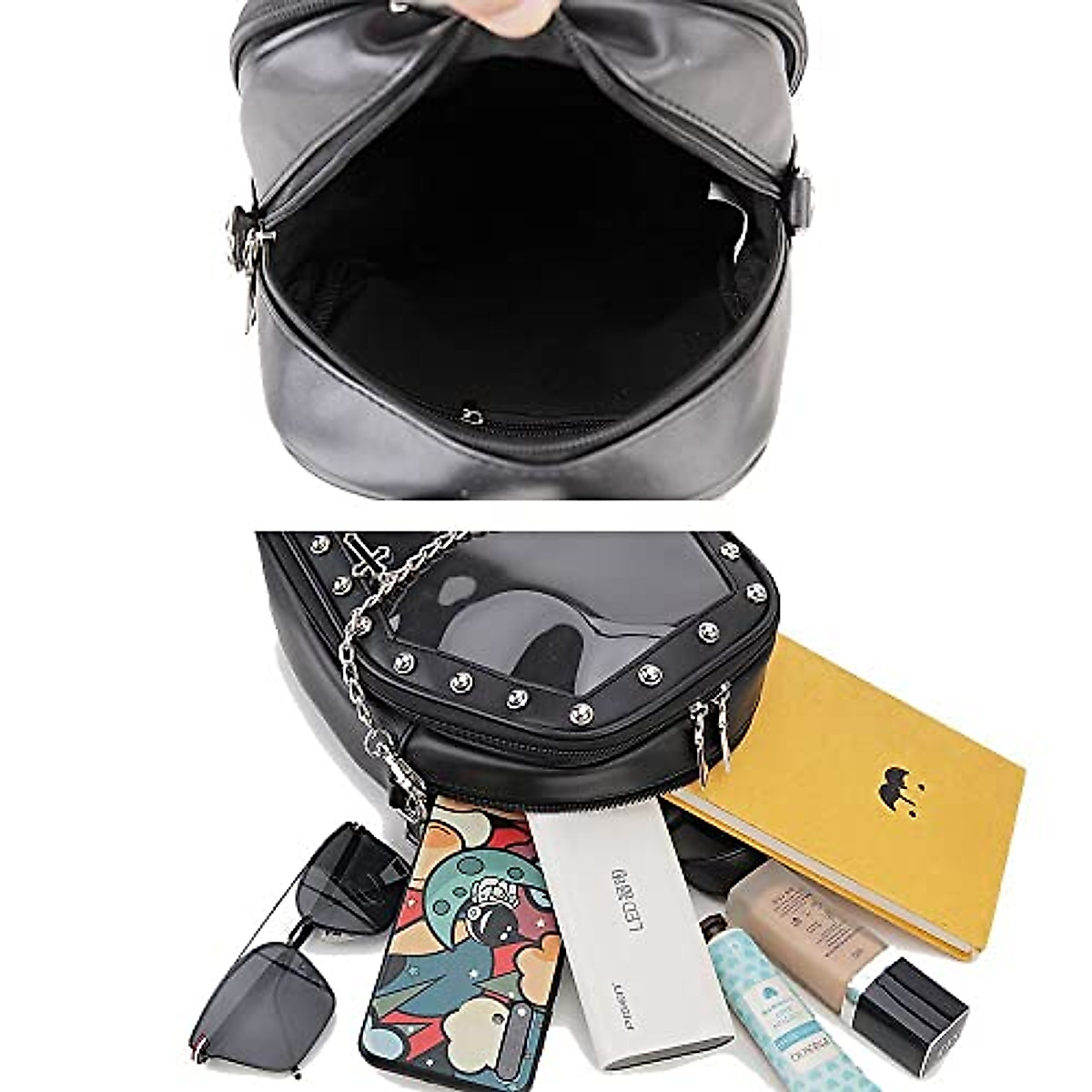 ENJOININ Gothic Coffin Shape Purses and Handbags for Women Halloween Shoulder Bag Ita Purse Girls Backpack