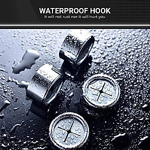 Round Adhesive Kitchen Towel Hook – Holder for Bathroom Hand Dish Towel Self Hook Easy Installation Firmly Without Tearing Ideal Mount Home Wall Cabinet Door Garage No Drilling Required Hanger 6 Pack