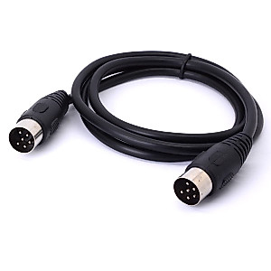 MIDI DIN 6 Pin Cable Male to Male DIN Plug Instrument Converter Adapter Midi 6pin Audio Cord for Microphone Guitar (1 M / 3.3Ft)