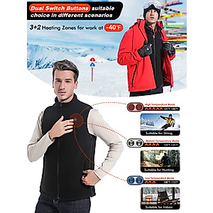 ECIFEE Heated Vest for Men Women with Battery Pack Included, Lightweight Rechargeable Collar Fleece Vest, Windproof Sleeveless Jacket for Travel Hiking