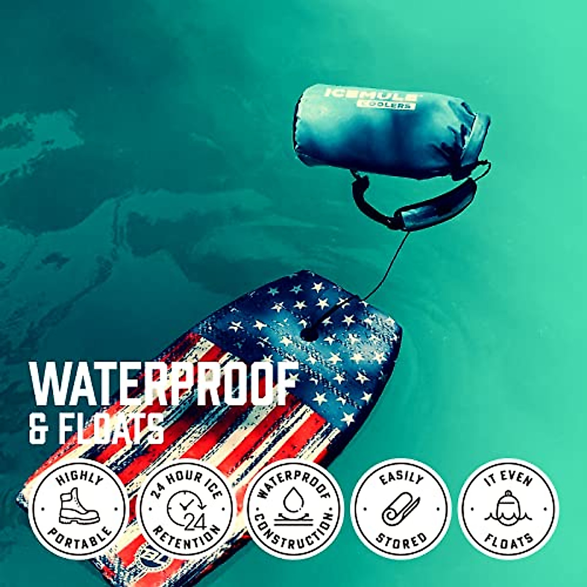 IceMule Classic Small Collapsible Backpack Cooler - 10 Liters, Marine Blue, Waterproof, Hands Free, 24+ Hours Cooling, Soft Sided Cooler for Hiking, Camping, Fishing & Picnics