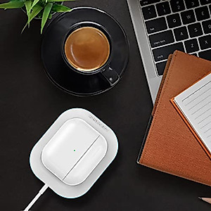 Galvanox Wireless Charger Designed for Airpods Pro and 2nd / 3rd Gen Models - Magnetic Charging Alignment, Softglow Power Indicator (White)