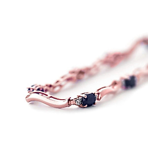 Galaxy Gold GG 2.01 CTW 14k Solid Rose Gold Tennis Bracelet Diamond Sapphire