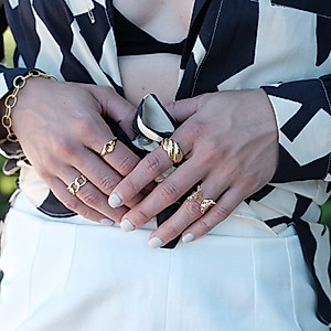 LEMON GRASS Open Butterfly Band Ring in Sterling Silver | Women's Adjustable Cutout Butterfly Ring | Gold Statement Stackable Minimalist Ring for Sister Gift