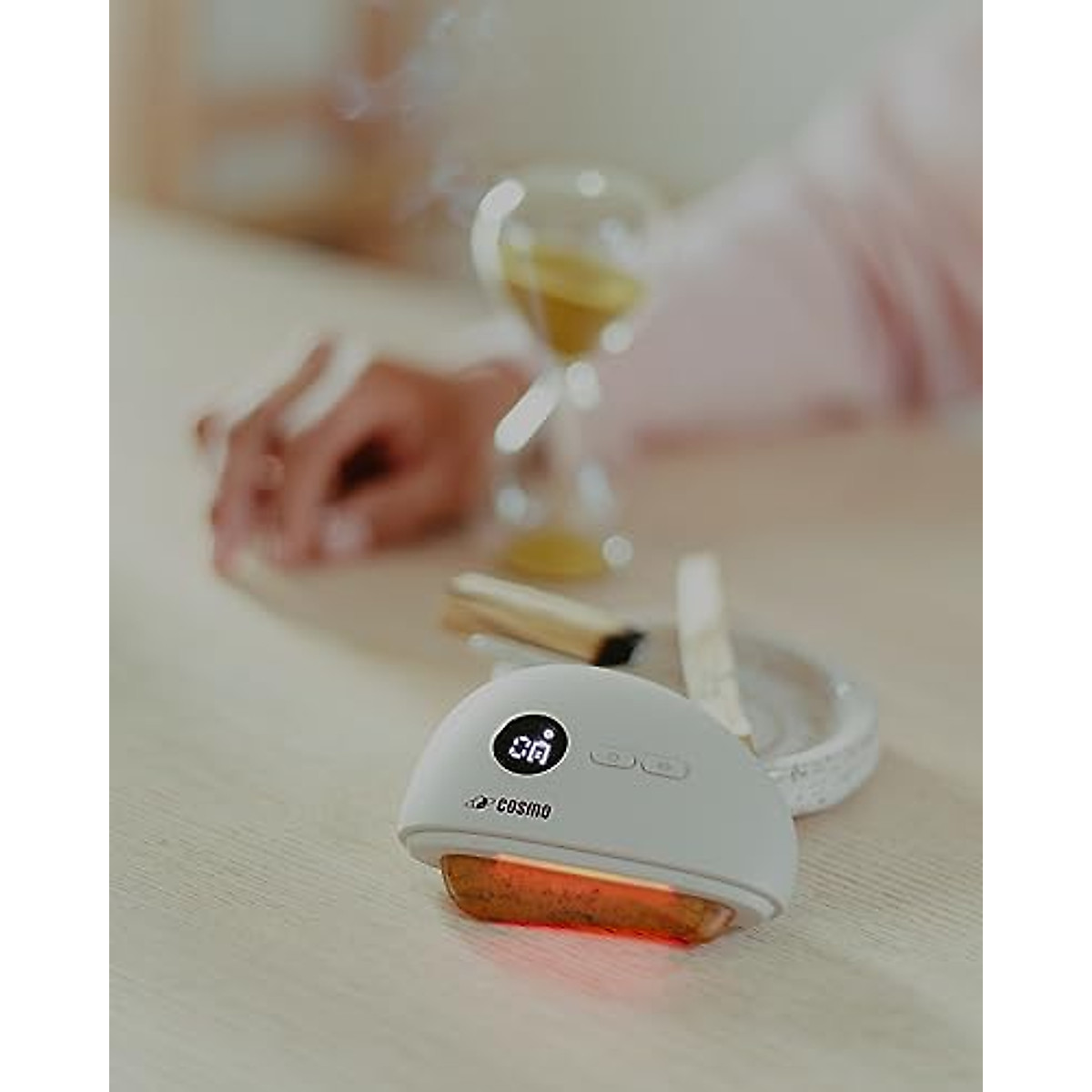 Cosmo LunaStone Gua Sha - Electric Face Massager & Body Scraper Tool - Premium Device for Facial Lifting, Skin Tightening, Jawline Sculpting, Puffiness & Myofascial Release, Acupressure (Sandstone)…