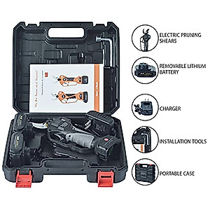 Munskine Professional Electric Pruning Shears - Cordless Trimmer with 25mm Cutting Diameter Heavy Duty- Electric Pruner with 2pcs Brushless Motor Rechargeable 2Ah & 4Ah Batteries