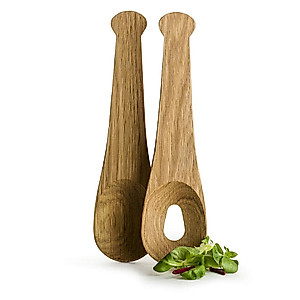 Sagaform Nature Collection Oak Salad Servers, 9.5-Inch, Wood