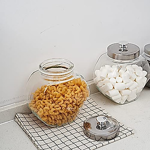 Hyperspace Glass Penny Jar, Candy Jar, Cookie Jar, Kitchen Canister, Set of 2 (73OZ)