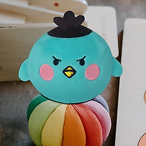 CALEMBOU Anime Plush Keychain for Backpack, Cute Chick Plush Scissor Seven Bird Key Chain Pendant (Angry)