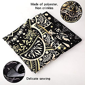 Edeesky Black Golden Mandala Tapestry Wall Hanging Psychedelic Medallion Wall Tapestry Aesthetic Indian Hippie Wall Decor Bohemian Wall Art Boho Home Decoration for Bedroom,Living Room,Dorm