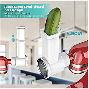 Slicer Shredder Attachment for KitchenAid Stand Mixers, Vegetable Slicer Attachment and Cheese Grater