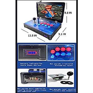 WYGaming Pandora Arcade Portable Retro Video Game Player Built-in 20000+ Classic Games 14 inch LED Integrated Recreation Arcade Emulator Console Compatible with FBA/N64/Arcade/MAME