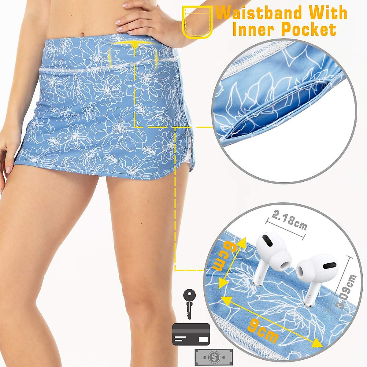 ZEALOTPOWER Athletic Skorts for Women Running Skirts Active Exercise Tennis Golf Sports