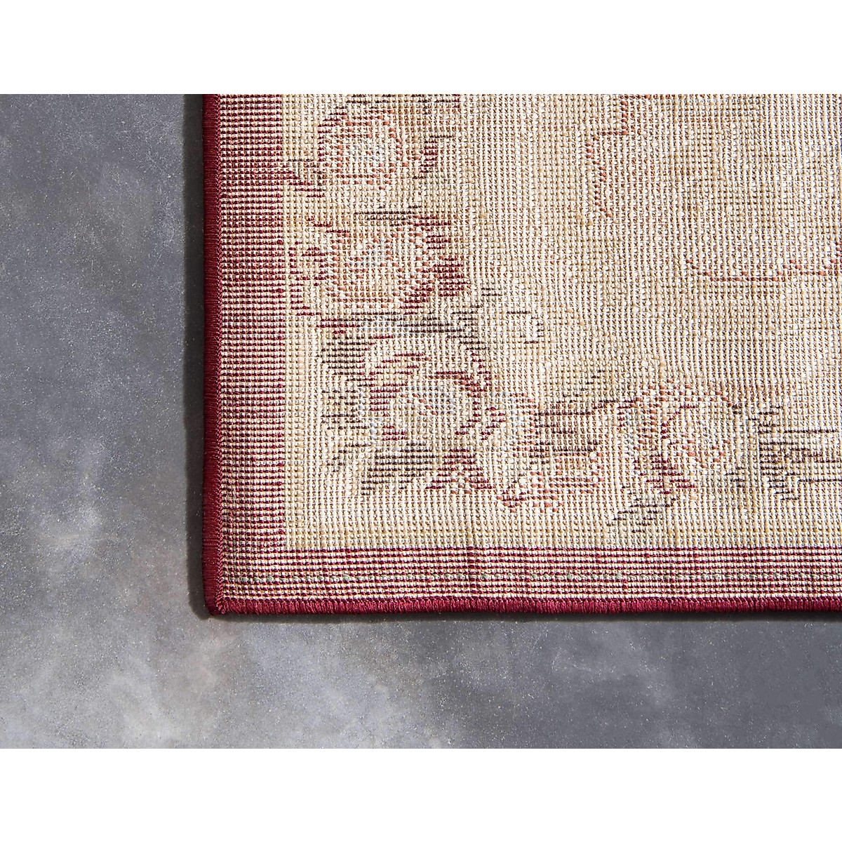 Unique Loom Versailles Collection Area Rug - Charles (5' 3" x 8' Rectangle Red/Cream)