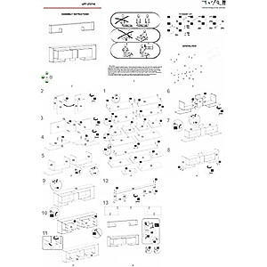 The Urban Port 71-Inch Wooden TV Console Entertainment Media Center, 2-Piece Set, Wall Mounted Floating Shelf, White and Brown