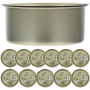 Luxshiny 12pcs Food Grade Self-Seal Tin Cans with Lids: 3.26X3.26X1.65 Inch Round Tinplate Containers for Cat Food Candies Lotions Balms Herbs, Empty Refillable Metal Jars for Storage