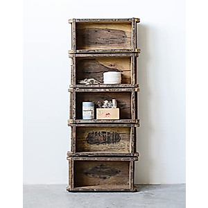 Creative Co-Op Wood 5 Shelves Wall Décor, Brown