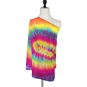 Kigai Rainbow Tie Dye Nursing Cover for Baby Car Seat Covers Breathable Infant Stroller Cover Soft Breastfeeding Scarf