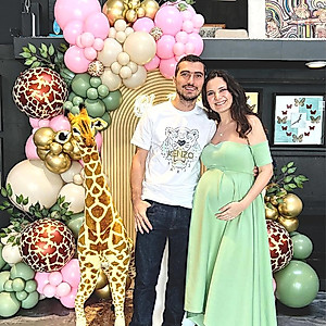 Sage Green Pink Balloons, 50pcs 12 Inch Green and Pink Balloons Olive Green Light Pink Sand White Metallic Gold Balloons for Birthday Decoration Baby Shower Wedding Party Decoration