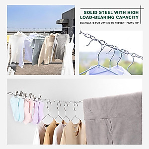 Akascord Clothes Line Chain, Dog Chain Outdoor Travel Clothesline Dog Leads for Yard 304 Stainless Steel Heavy Duty Chain Link Fence