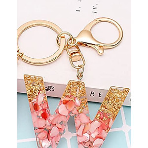 MBOAH Pink Initial Letter Keychain for Women、Kids、Teens、Girls、Sisters、Couples，Cute Key Chain Accessories for Car Keys、Wallet、Backpack，Personalized Funny Gift for Girlfriend、Boyfriend、Family(Letter：H)