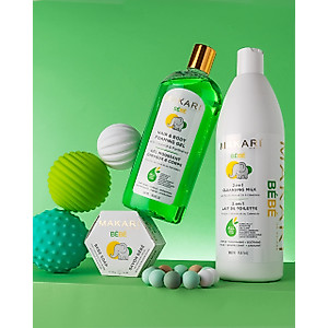 Makari Bebe Cleansing Milk (1000ml) | Baby Body Wash and Dry Skin Softening Solution | Helps Soothe Irritation | Gentle on Infants 3 Months and Older | Recommended for Delicate and Sensitive Skin