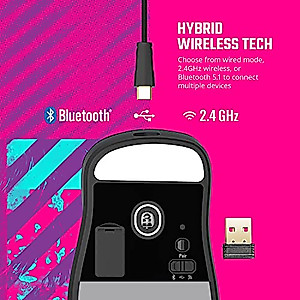 Cooler Master MM731 Wireless Gaming Mouse Black, Adjustable 19,000 DPI, Palm|Claw Grip, 2.4GHz|Bluetooth, PixArt Optical Sensor, Ultraweave Cable, PTFE Feet, RGB Lighting (MM-731-KKOH1)