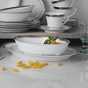 Noritake Crestwood Platinum 14-Inch Medium Oval Serving Platter