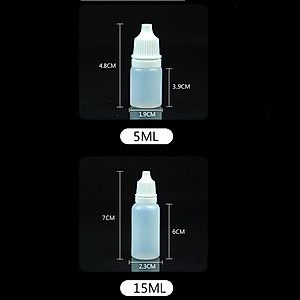 SHUILING 10PCS Plastic Squeezable Dropper Bottles Empty White Clear Dropping Eye Liquid Bottle with Cap Drop Bottles Refillable Squeeze Bottle Dropper Sample 5ML/15ML (5ML)