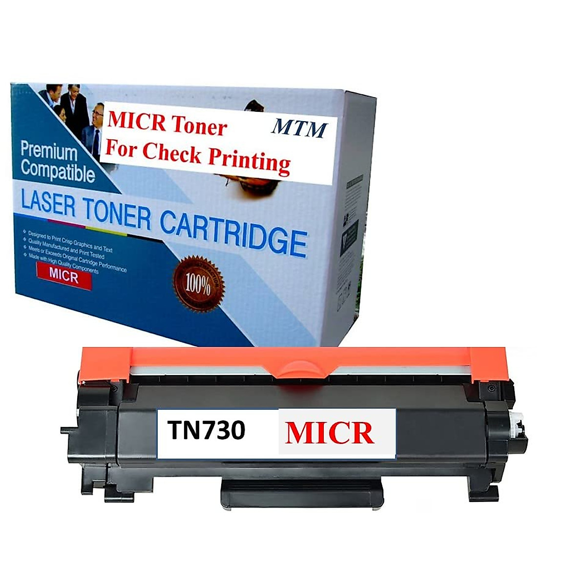 MTM Brother Compatible TN-730 TN730 1.2K MICR Standard Toner Cartridge for Check Printing. Replacement for HL-L2350DW HLL2395DW