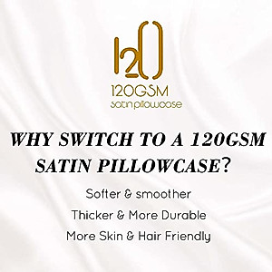 THOHAG Satin Pillowcase for Hair and Skin Set of 1, Queen Size 𝟭𝟮𝟬𝗚𝗦𝗠 Thicken Silk Pillow case, Soft and Smooth Satin Pillow Covers for Living Room, Burgundy