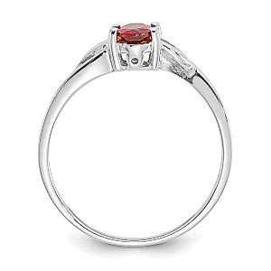 IceCarats 10K White Gold Red Garnet Ring Gemstone Band January Birthstone Jewelry Size 7