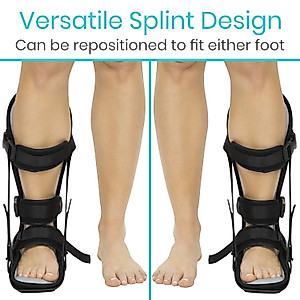 Vive Hard Plantar Fasciitis Night Splint for Men & Women - Stabilizer Brace Relieves Inflammation - Foot Support Boot Features Adjustable Hook and Loop Straps for Achilles Pain Relief