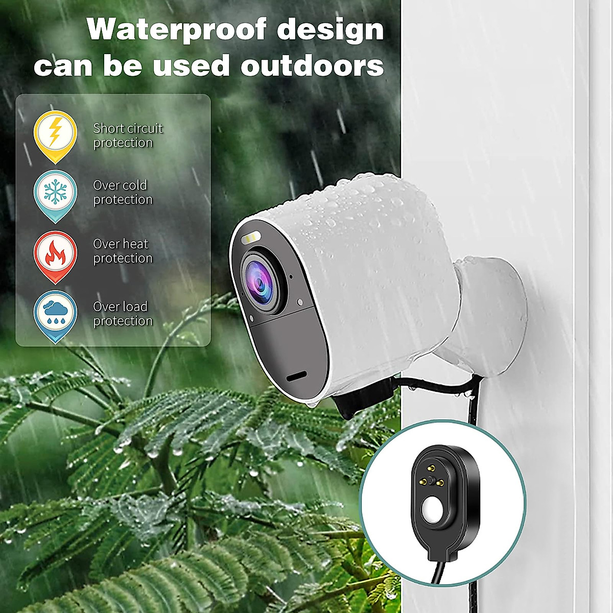 Taken Charging Cable Compatible with Arlo, 2Pack 10ft/3m Magnetic Charging Cable Charger Compatible for Arlo Ultra, Ultra 2, Arlo Pro 3, Pro 4 (NOT for Arlo Essential Spotlight)