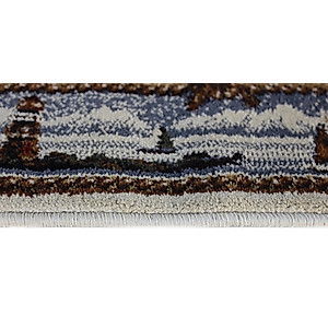 Masada Rugs Nature Area Rug Mat Nautical Scene (2 Feet X 3 Feet 2 Inch) Mat