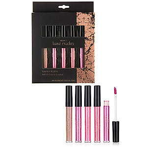 COLORCO Expressions by Almar LUXE NUDES Luxurious Lip Gloss Collection - Set of 5 Lip Glosses Metallic Finish