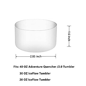 2Pcs Silicone Bumper Boot for Stanley Quencher Adventure 40oz Tumbler with Handle & Stanley IceFlow 20oz 30oz, Protective Water Bottle Bottom Sleeve Cover, Stanley Tumbler Accessories (Clear 2pcs)