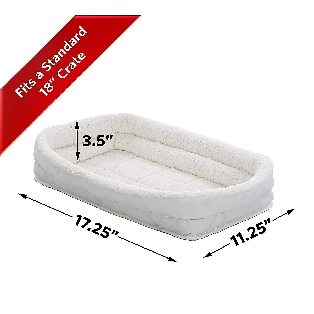 Midwest Homes for Pets Double Bolster Bed, 18", White, Model Number: 40318-FS