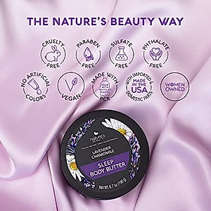 Nature's Beauty Lavender Chamomile Sleep Body Butter Multi-Pack - Sleep Well Luxury Rich Moisturizer, Relax + Calm Your Skin, Made w/ Shea Butter, Jojoba + Moringa Seed Oils, 6.7 oz (2 Pack)