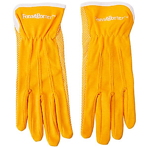 Dritz Fons & Porter 7856 Machine Quilting Grip Gloves, Gold, Size Large