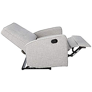 GDFStudio Christopher Knight Home Calliope Buttoned Fabric Reclining Loveseat, Light Grey Tweed / Black