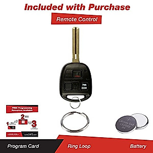 KeylessOption Keyless Entry Remote Fob Uncut Car Master Ignition Key Blade for RX330 RX350 RX400h RX450h, HYQ12BBT