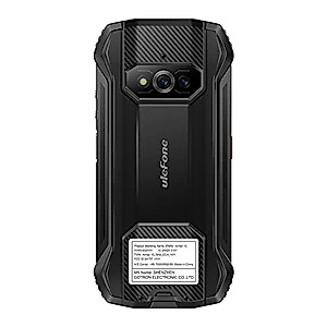 Ulefone Armor 15 Rugged Smartphone (Build-in TWS Earbuds), Android 12, Dual Stereo Speakers, 5.45'' HD+ IP68 Waterproof Mobile Phone Unlocked, 6GB+128GB, 16MP+13MP+12MP, GPS NFC FM- Black