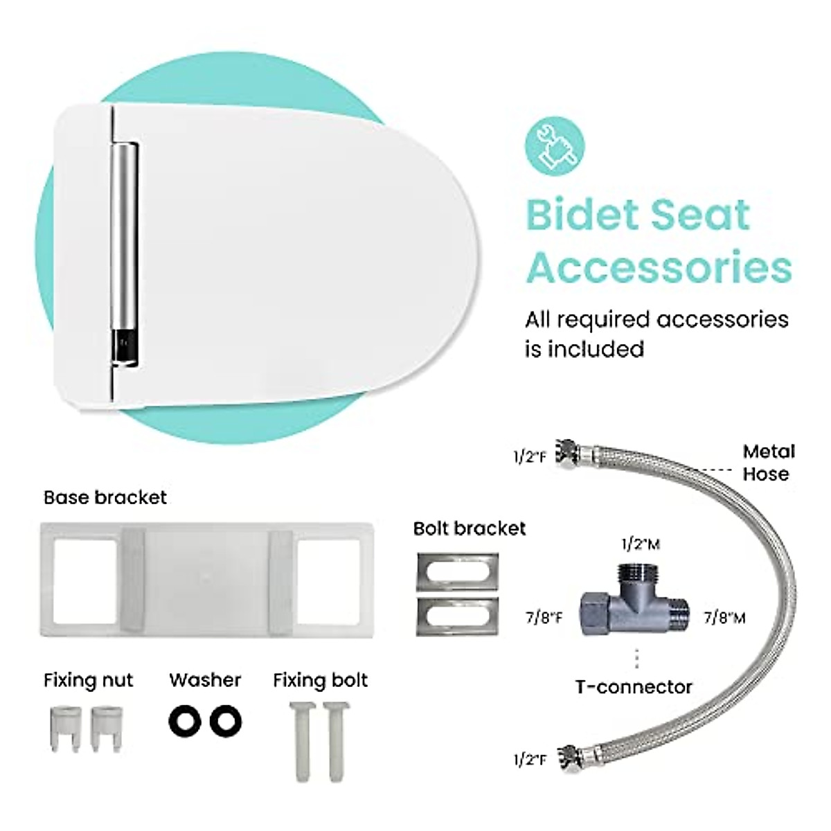 VOVO VB-4000SE Electric Smart Bidet Toilet Seat with Dryer, Heated Toilet Seat, Warm Water, Deodorization, LED, Full Stainless-steel Nozzle - White, Elongated