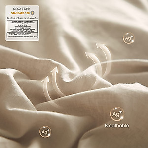 Grassix 100% Linen Duvet Cover King - Super Soft French Linen Comforter Cover Breathable Duvet Cover for Hot Sleepers 1 Duvet Cover and 2 Pillowcases