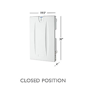 SafetyCraft Wall-Mounted Baby Changing Station, Vertical Changing Table with Safety Straps for Commercial Restrooms, Light Gray