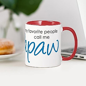 CafePress Favorite People Call Me Papaw Mug Ceramic Coffee Mug, Tea Cup 11 oz