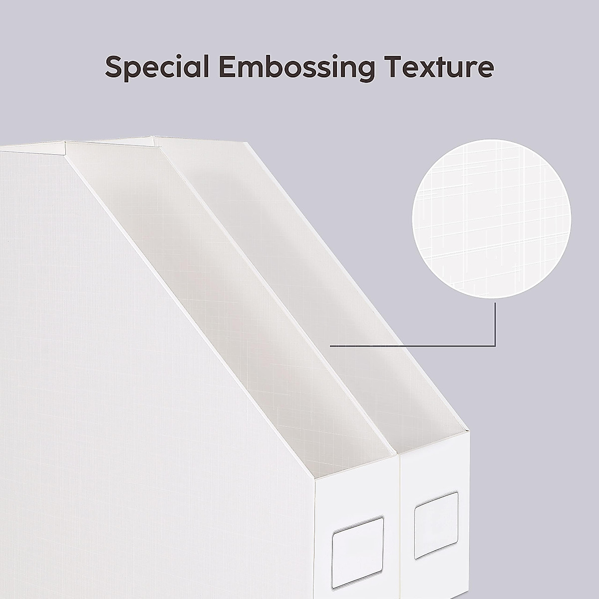 JiaWei Magazine File Holders, 3 Packs White Document Organizer, File Racks,Book Bin for Office.