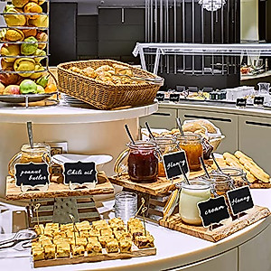 FYY (20 Pack) Mini Chalkboard Signs for Food, Mini Wooden Chalkboard Labels with Stand, Small Blackboard Signs for Table Numbers, Food Signs, Weddings, Message Board, Party Decoration, Event